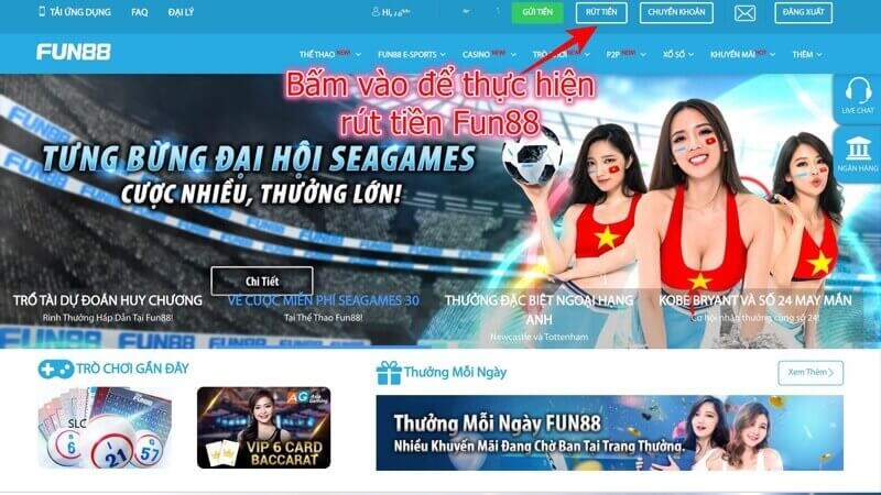 Hướng dẫn rút tiền fun88 nhanh chóng, hiệu quả